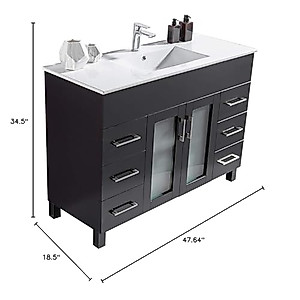 Laviva Nova 48 - Espresso Cabinet Ceramic Basin Countertop