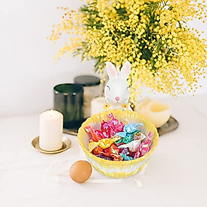 Didiseaon Easter Bunny Candy Bowl Ceramic Rabbit Bowl Snack Appetizer Nut Dish Candy Container Bunny Statue Figurine