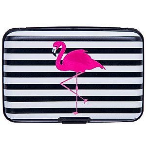 ELFISH Mini RFID Aluminum Wallet Credit Cards Holder Business Card Case Metal ID Case for Men Women (Crane)