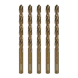 Sabre Tools 1/4 Inch Cobalt Drill Bits – 5pcs Drill Bits for Metal, M35 Cobalt Metal Drill Bit Set, Pilot Point Cobalt Drill Bits – Heavy-Duty Drill Bits for Steel, Hard Metal, Cast Iron (1/4" x 4")