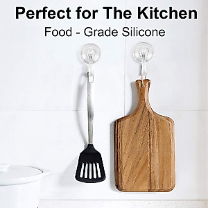 Suction Cup Hooks, 8PCS Heavy Duty Vacuum Strong Suction Cups with Hooks Large Clear Reusable Suction Cup Hook for Shower Bathroom Towel Window Glass Kitchen Utensils and Christmas Wreath Hanger