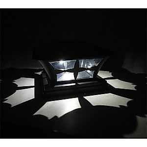 iGlow 1 Pack Brown Outdoor Garden 6 x 6 Solar SMD LED Post Deck Cap Square Fence Light Landscape Lamp PVC Vinyl Wood