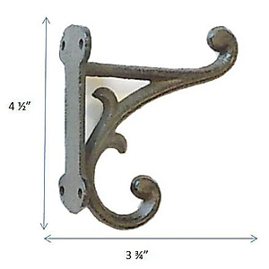 8 Rustic Entryway Hooks Coat Hooks Wall Mounted Double Vintage Looking Coat Hangers Pack of 8