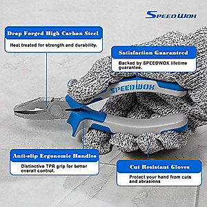 SPEEDWOX 20PCS Heavy Duty Mosaic Wheeled Glass Nippers with Replacement Cutting Wheel Glass Running Pliers Breaker Grozer Pliers Oil Feed Glass Cutter Set Cut Resistant Gloves Leather Zipper Bag