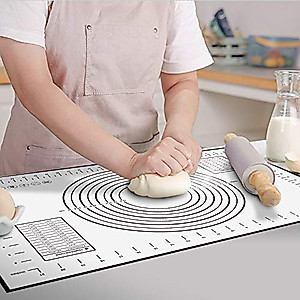 KUFUNG Silicone Baking Mats Non-Slip Pastry Mat Countertop Protector Fondant Mat for Rolling Dough Pie Crust Pizza and Cookies (24 x 16 Inch, Black)