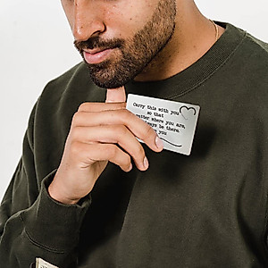 THRXOBN Anniversary Card Gifts for Him, Husband, Anniversary Cards Gift for Men, Romantic Engraved Metal Wallet Insert, Thank You Gifts for Men, Birthday Christmas for Men-WWI46