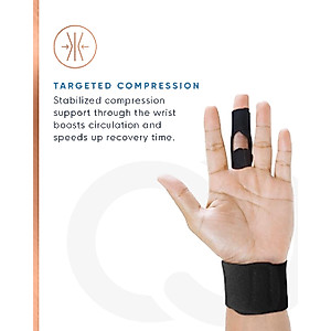 Copper Compression Finger Splint - Medical Grade Aluminum Orthopedic Brace Splints for Straightening Broken Fingers, Injuries, Arthritis, Trigger Finger. Adjustable Knuckle Immobilizer Braces
