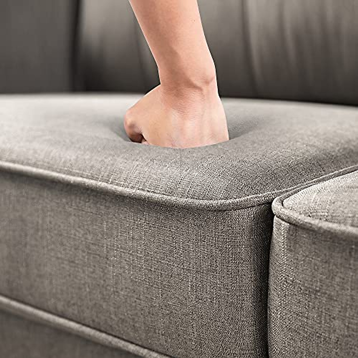 ZINUS Sayan Loveseat with USB Ports, Tool-Free, Easy Assembly, Sand Grey