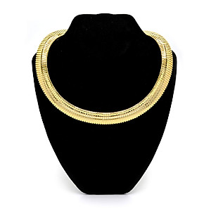 Marshal Metal Fashion Necklace 18K Gold Plated Brass Omega Choker Necklace (NK154G(15mm))