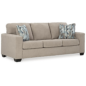 Signature Design by Ashley Deltona Contemporary Sofa with 2 Accent Pillows, Beige