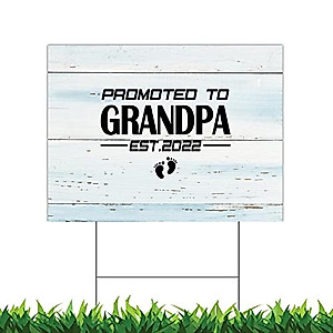 Lawn Garden Sign Promoted to Grandpa Corrugated Sign Funny Housewarming Gift Inspirational Quotes for Garage Sales Rent Open House Construction 18"x24"