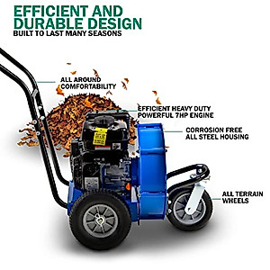 Landworks Leaf-Snow Blower Wheeled Walk Behind & Lawn & Garden Utility Cart/Beach Wagon [Bundle Deal]