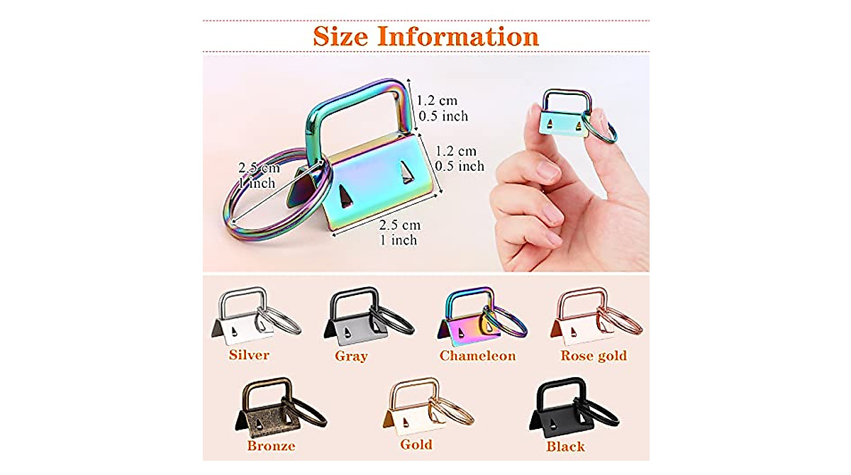 Colorful 42PCS Key Fob Hardware Set for DIY Projects