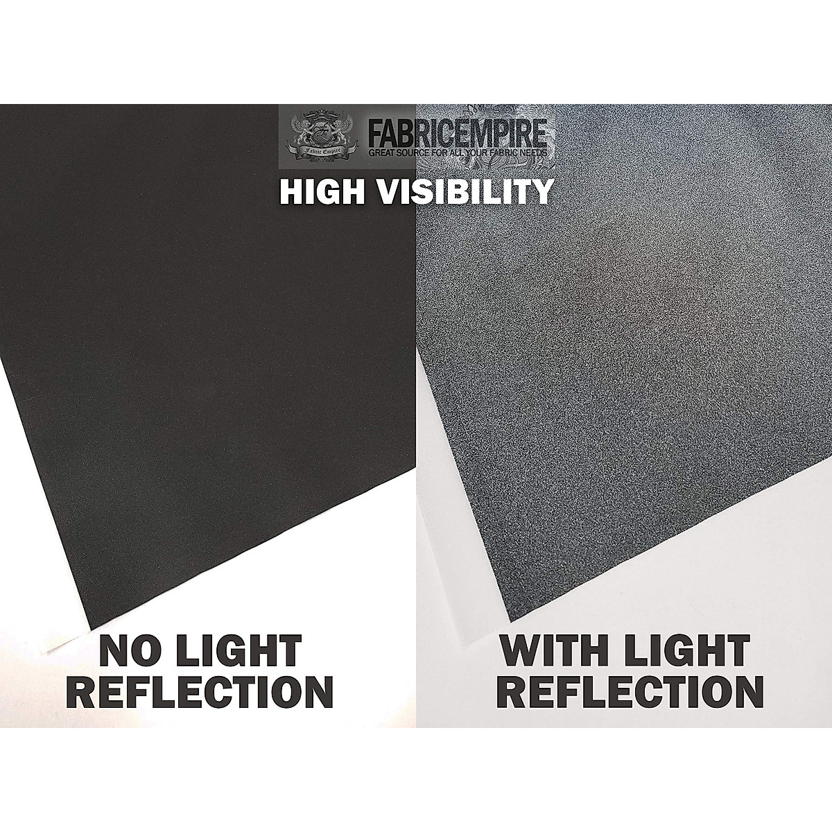 Reflective Lightweight Sports/Safety High Visibility Fabric 55" Wide/Sold by The Yard (Non-Stretch, Black)