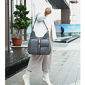 MKF Collection Shoulder Bag for Women, Handbag Purse Top-Handle Hobo Bag Crocodile-embossed Vegan Leather Purse