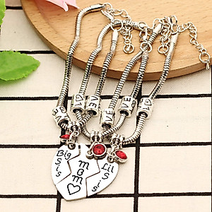 KENYG Mothers Day Christmas 3PCS Set Big Sis Mom Lil Sis Silver Bracelets Bangles For Mother Daughter