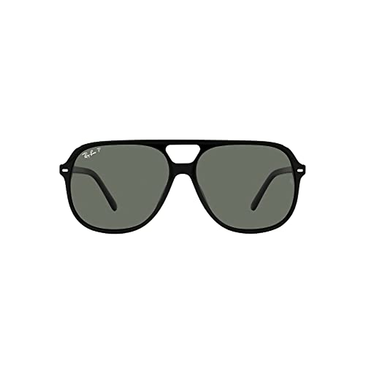 Ray-Ban RB2198 Bill Square Sunglasses, Black/Polarized Green, 60 mm