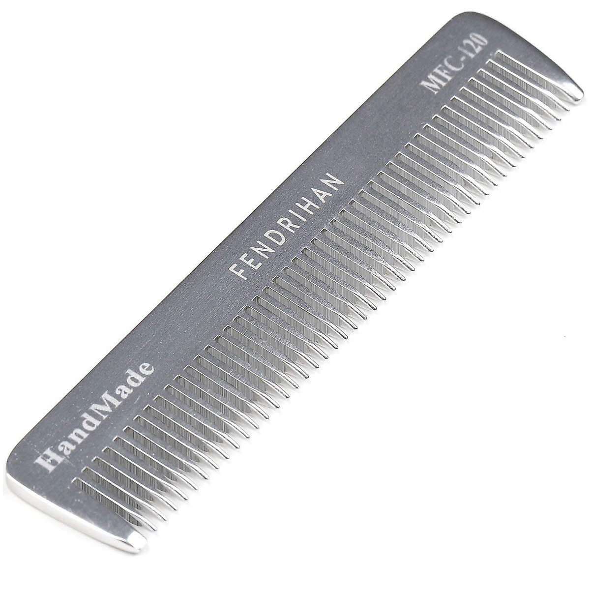Fendrihan Small 4.6" Sturdy Metal Fine Tooth Barber Pocket Grooming Comb