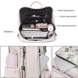 CLUCI Backpack Purse for Women Fashion Leather Designer Travel Large Ladies convertible Shoulder Bags with Tassel White print