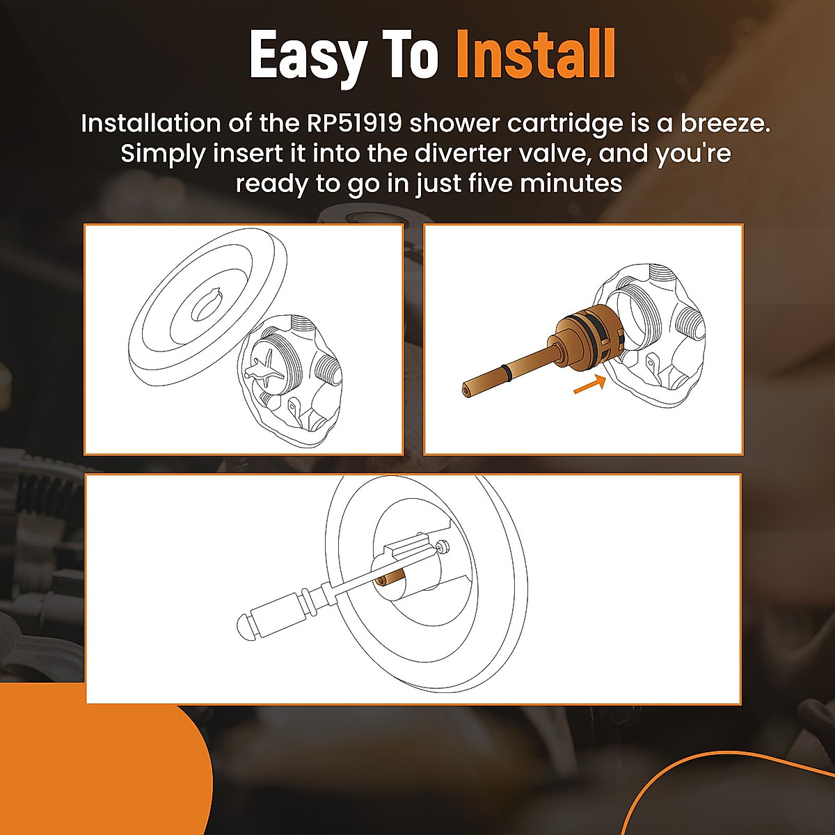 maXpeedingrods RP51919 6 Setting Diverter Cartridge Compatible with Delta R11000 & R22000, Brass Faucet Valve Replacement Kit#R10000-unbx,R10000-unbxhf, R10000-unws
