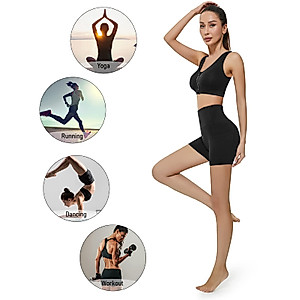 KKB 5''/8'' High Waist Active Wear Shorts Yoga Leggings for Women, Tummy Control Workout Shorts Side Pockets Running Pants (5"-Black, Small)