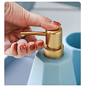 GRFIT Soap Bottles Ceramic Soap Dispenser Bathroom Decoration Toothbrush Holder Soap Box ABS Pump Head Lotion Bottle Toothbrush Cup Toothpaste Dispenser Tray Set Soap Dispenser (Color : 1pcs-Brown)