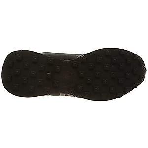 A|X Armani Exchange Women's Contrasting Lettering Logo Lace Up Sneaker with Suede Detailing, Black+Rose, 6