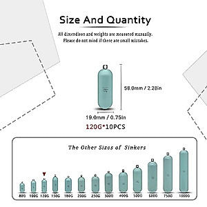ECOFT Lead Free Fishing Sinkers and Weights Coated Raindrop Weights Bank Sinkers Deep Drop Weights 80g-1000g Assorted Sizes in Bag Fishing Weights Drop Shot for Bottom Fishing Saltwater Freshwater