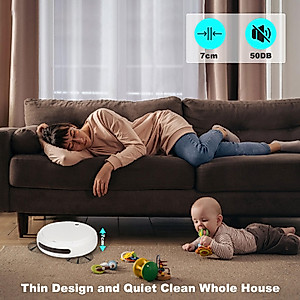 Pilipane Robot Vacuum Cleaner, Intelligent Sweeping Robotic Vacuum with Mop for Pet Hair, Hard Floor, Tile, Smart Sweeping Mopping Robot Set Helper for Home Office