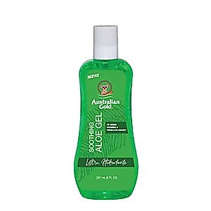 Australian Gold Soothing Aloe Vera After Sun Gel -Relieves Sunburn Pain and Hot & Itchy Skin, Soothing Aloe After Sun Gel, 8 Fl Oz (A70623-1)