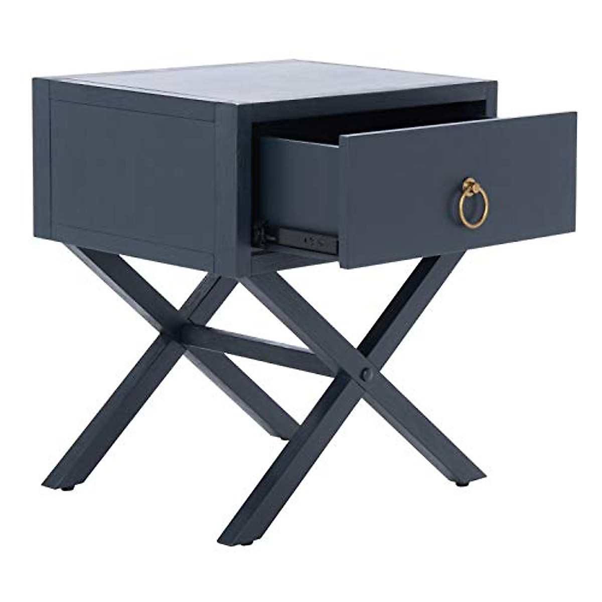 Safavieh Home Collection Odilia Navy and Gold 1-Drawer Nightstand