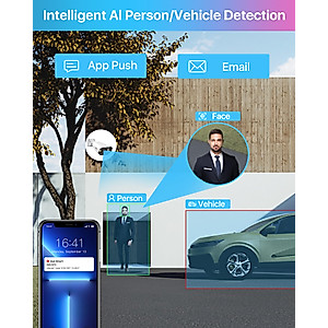 ZOSI 8CH 4K Spotlight Home PoE Security Camera System,8 Ports 16CH 8MP NVR with 2TB HDD,4 x 5MP Outdoor PoE IP Cameras,Person Vehicle Detection,2-Way Audio,Night Vision,Sound Alarm,for 24-7 Recording