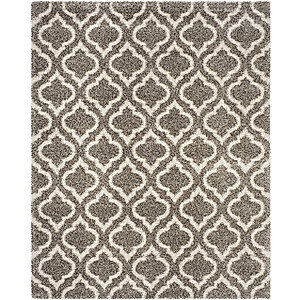 SAFAVIEH Hudson Shag Collection Area Rug - 8' x 10', Grey & Ivory, Moroccan Design, Non-Shedding & Easy Care, 2-inch Thick Ideal for High Traffic Areas in Living Room, Bedroom (SGH284B)