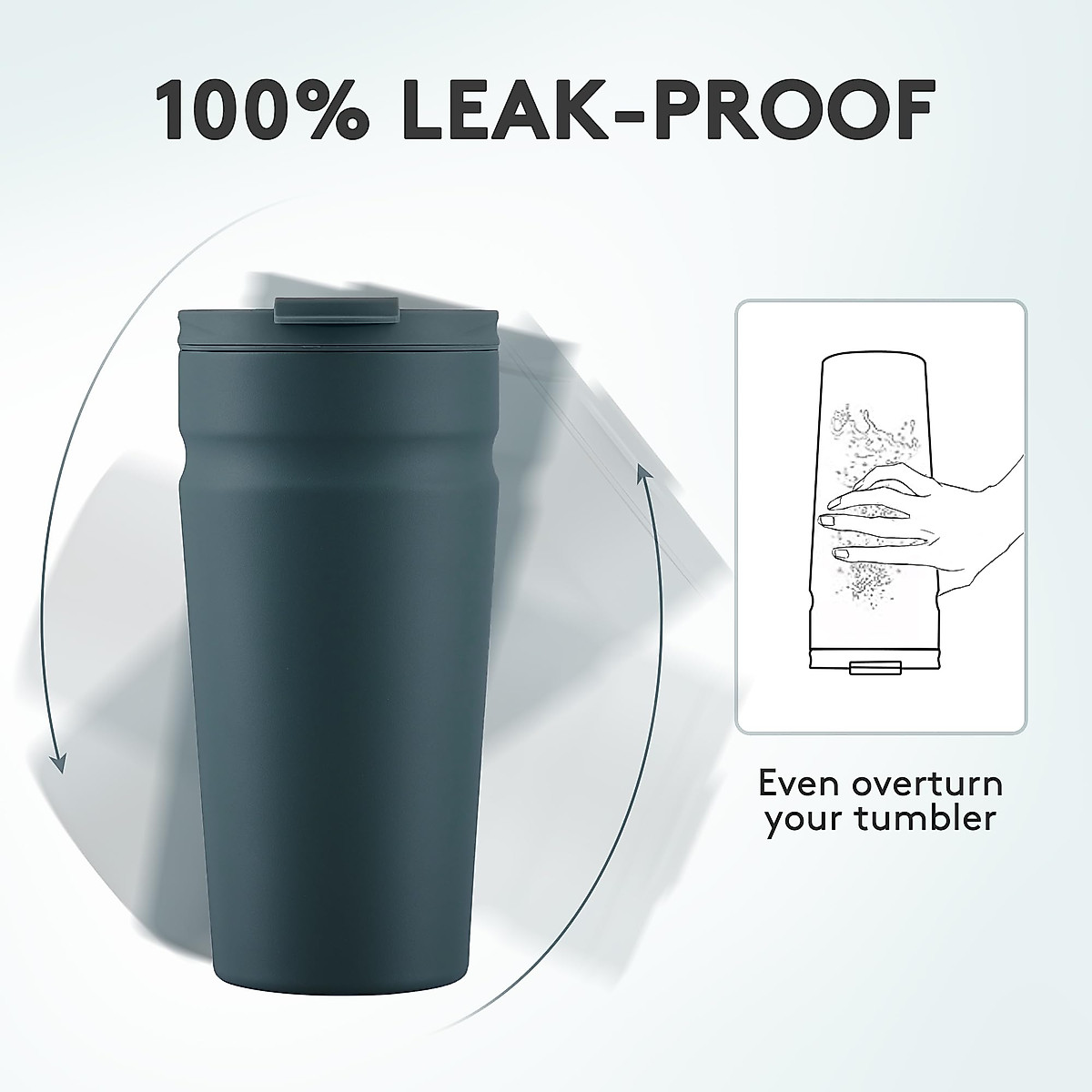 COKTIK 20oz Insulated Tumbler with Lid and Straw 2 Lids (Straw/Flip) Iced Coffee Cup Reusable Stainless Steel Travel Mug Water Bottle Cupholder Friendly for Women Men Her Him (Twilight Fog)