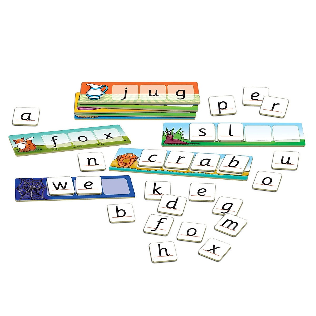 ORCHARD TOYS Moose Games Match and Spell Game. A Fun, First Reading and Spelling Game. 2 Ways to Play. Age 4+. 1-4 Players