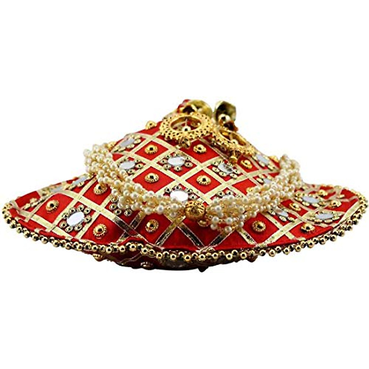 Lookingfab Presents Designer Rajasthani Style Silk Potli Velvet with Bridal Purse with Gota Patti Pottly Purse Women handbag Handicrafts Handmade Decorative Pure Silk Jaipuri Resham Potlis