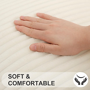 Simmore Decorative Throw Pillow Covers 18x18 Set of 2, Soft Plush Flannel Double-Sided Fluffy Couch Pillow Covers for Sofa Living Room Home Decor, Cream White