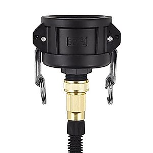 275 330 Gallon IBC Tote Fitting, Food Grade IBC Drain Adapter,2 inch Camlock x Garden Water Hose