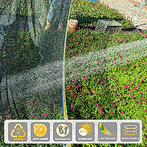 KAAOGITY 55% Sunblock Shade Cloth Cover Mesh UV Resistant Net for Garden Flower Plant Greenhouse, Black (6.5 x 10 FT)