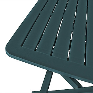 vidaXL 3-Piece Weather-Resistant Plastic Bistro Set in Vibrant Green - Folding Outdoor Patio Furniture for Compact Spaces