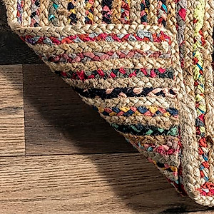 nuLOOM Aleen Bohemian Cotton/Jute Area Rug, 4x6, Multi