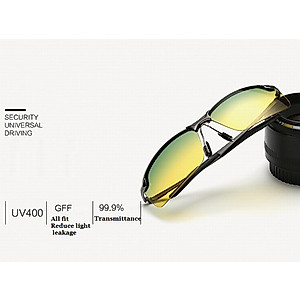 Runspeed Men's HD Day Night View Driving Glasses Polarized UV400 Anti-Glare Rain Day Night Vision Cycling Nighttime/Day Safty Sunglasses (Black)