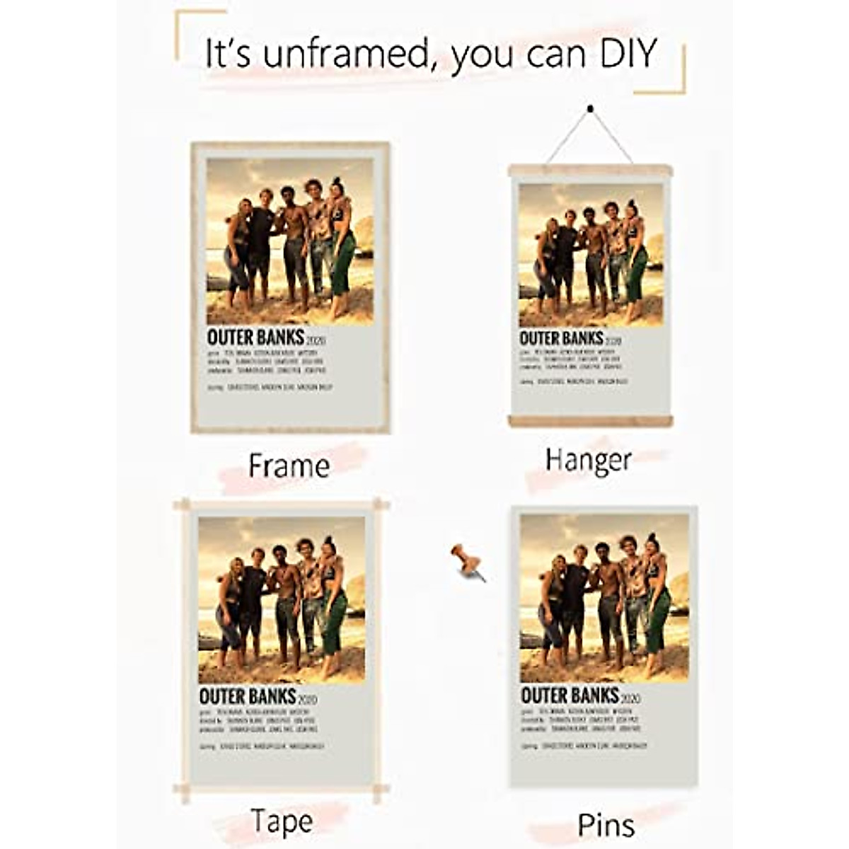 Outer Banks Poster 12x18inches Canvas Unframed Obx Poster Action-Adventure Mystery Teen Drama TV Series Painting For Teens Gift Poster For Room Aesthetic