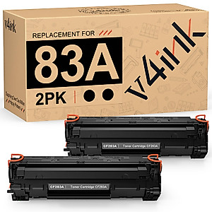 v4ink Compatible CF283A Toner Cartridge Replacement for HP 83A CF283A for use in HP Pro MFP M127fw M127fn M125nw M201dw M201n M225dn M225dw M125a Series Printer (Black, 2 Pack)