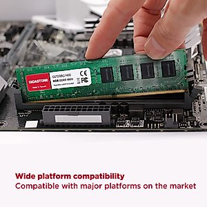【DDR3 RAM】 GIGASTONE 32GB Kit (4x8GB) DDR3/DDR3L 1600MHz (1333MHz) PC3-12800 (PC3-10600) CL11 1.35V/1.5V 2Rx8 UDIMM 240 Pin Unbuffered Non ECC High Performance PC Desktop Memory Upgrade
