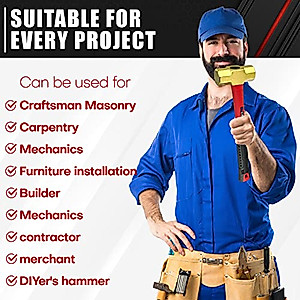 C&T 2lb Brass Sledge Hammer,Non-Sparking, Comfortable Fiberglass Handle,2-Pounds,Non-Magnetic,Corrosion Resistant