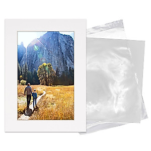 13x19 Matboard for 18x24 Frame - Acid-Free Show Kit with Backing Board, and Clear Bags White 13x19 Photo Matte Made to Fit a 18x24 Picture Frame Matboard for Framing, Pack of 1 Mat