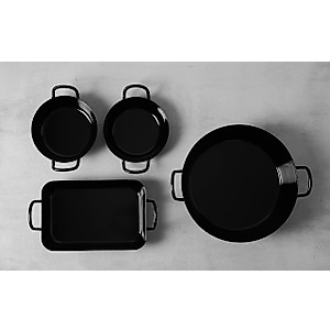 Riess, 0600-022, Gourmet pan 20, Classic - SCHWARZEMAILLE, Diameter 20 cm, Height 5.2 cm, Enamel, Black, Induction