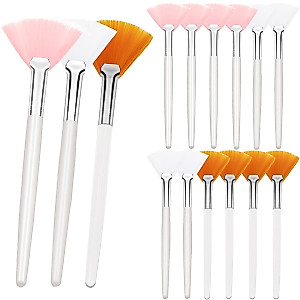 15 Pieces Fan Brushes Soft Facial Applicator Brushes Acid Applicator Brush Cosmetic Makeup Skincare Tools for Mud Cream