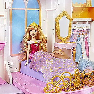 Disney Princess Ultimate Celebration Castle, 4 Feet Tall Doll House with Furniture and Accessories, Musical Fireworks Light Show, Toy for Girls 3 and Up